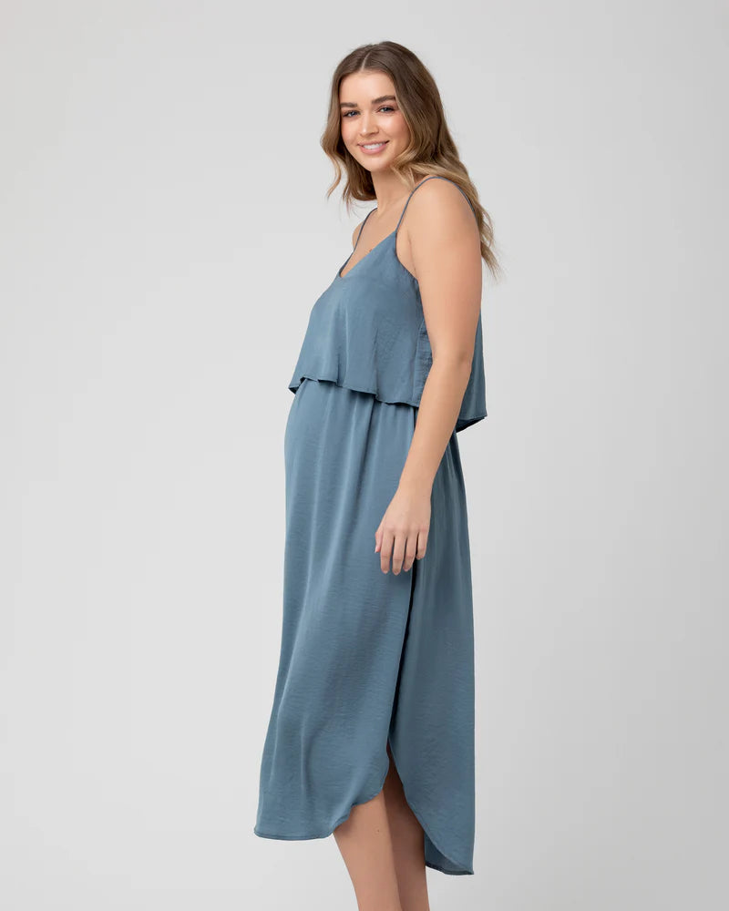 Maternity & Nursing Slip Dress in Petrol for your Baby Shower ...